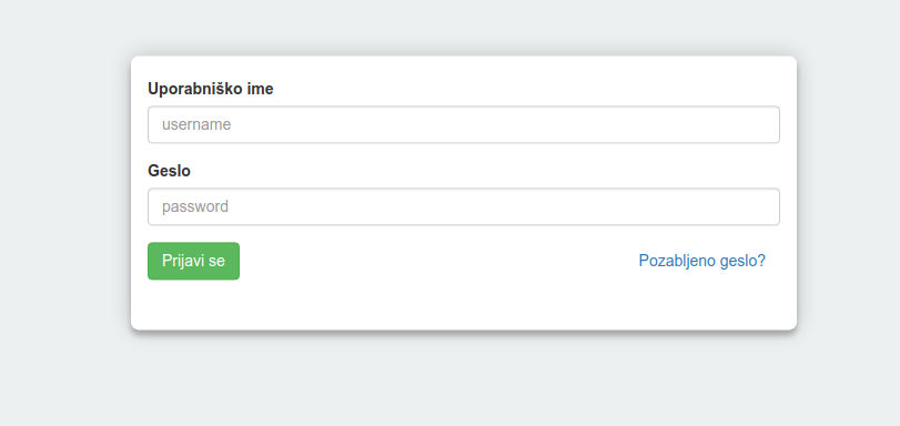 Prijava -Prijava v sistem - SPOACT Navodila za uporabo
